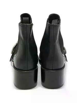Miu Miu Crystal-embellished Buckle Ankle Boots