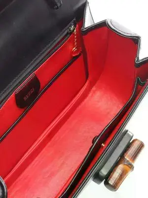 Gucci Calfskin Bamboo Night Satchel - Black