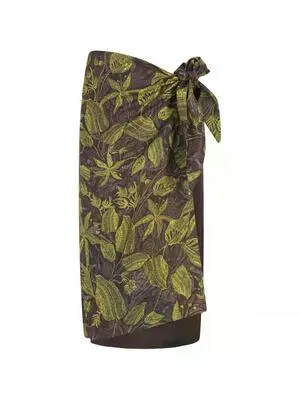 TELA Floral Tie Midi Skirt