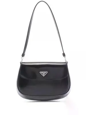 Prada Brushed Leather Cleo Flap Crossbody Bag