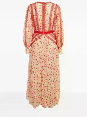 SELF-PORTRAIT Guipure Lace-trim Maxi Dress