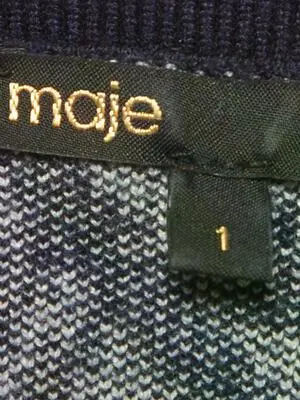 Maje Monogram Pattern Cropped Cardigan
