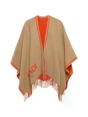 Fendi Logo-detail Poncho - Neutrals