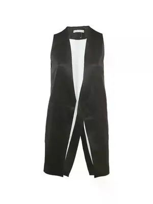 Alice + Olivia Satin Open-front Vest