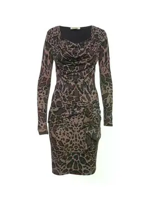 Roberto Cavalli Draped Mini Dress - Brown