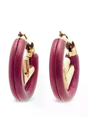 Fendi Leather Hoop Earrings