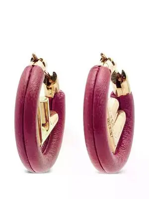 Fendi Leather Hoop Earrings