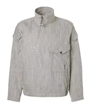 KIKO KOSTADINOV Farkas Striped Cotton And Linen-blend Jacket - Gray