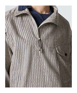 KIKO KOSTADINOV Farkas Striped Cotton And Linen-blend Jacket