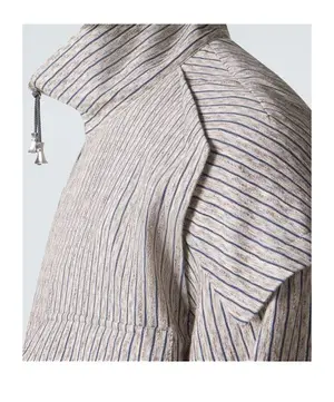 KIKO KOSTADINOV Farkas Striped Cotton And Linen-blend Jacket
