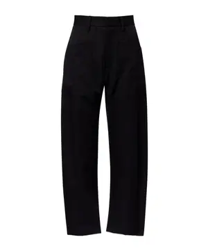 NILI LOTAN Shon Virgin Wool Barrel-leg Pants - Black