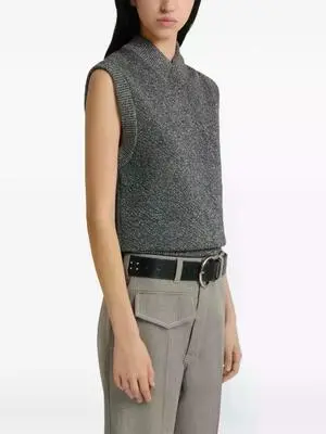 Marni Gray Wool Vest With Lurex Detailing