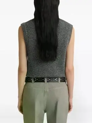 Marni Gray Wool Vest With Lurex Detailing