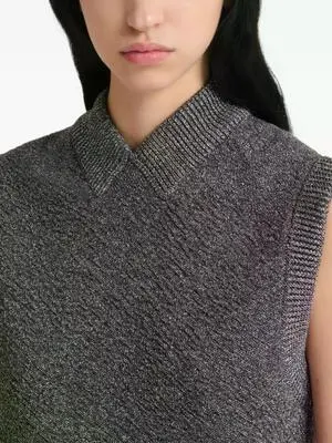 Marni Gray Wool Vest With Lurex Detailing