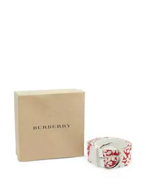 Burberry Floral-print Buckle Belt - Red