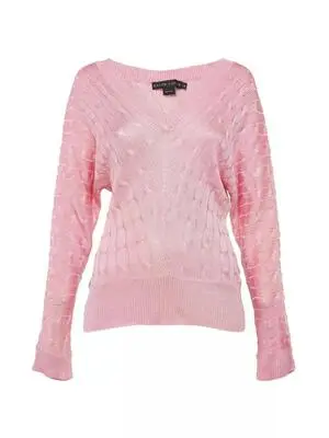 Ralph Lauren Silk Cable-knit V-neck Sweater