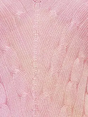 Ralph Lauren Silk Cable-knit V-neck Sweater
