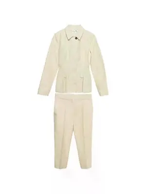 Dior Textured Silk Jacket And Trousers Set - Neutrals