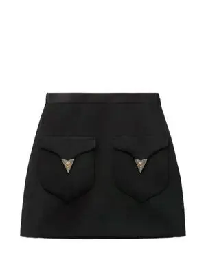 Versace Wool Mini Skirt With Medusa Hardware