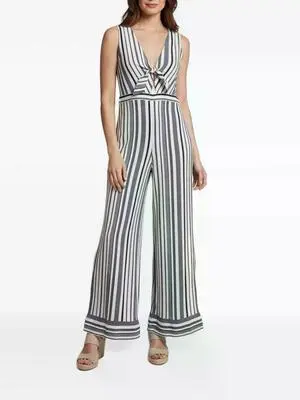Alice + Olivia Laurice Striped Jacquard Jumpsuit - Blue