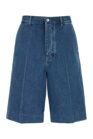 Bottega Veneta Wide-leg Washed Denim Shorts - Medium Blue