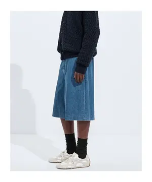 Bottega Veneta Wide-leg Washed Denim Shorts - Medium Blue