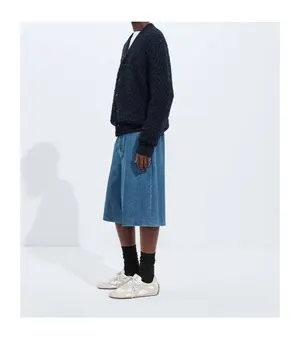 Bottega Veneta Wide-leg Washed Denim Shorts - Medium Blue