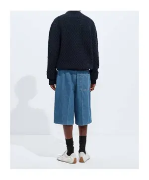 Bottega Veneta Wide-leg Washed Denim Shorts - Medium Blue