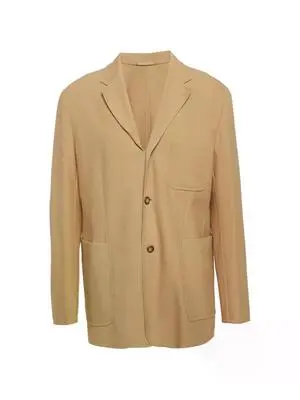 Prada Gabardine Regular Fit Blazer - Neutrals