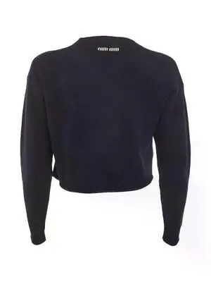Miu Miu Cropped Wool Knit V-neck Sweater