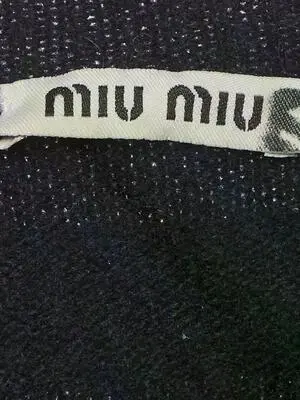 Miu Miu Cropped Wool Knit V-neck Sweater