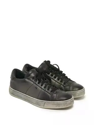 Santoni Lace-up Leather Sneakers
