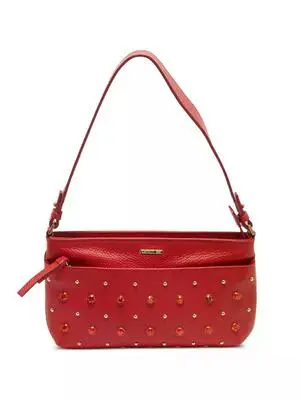 CERRUTI 1881 Leather Crystal Embellished Shoulder Bag