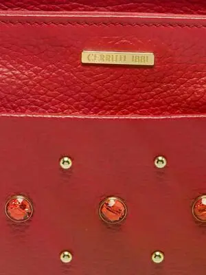 CERRUTI 1881 Leather Crystal Embellished Shoulder Bag