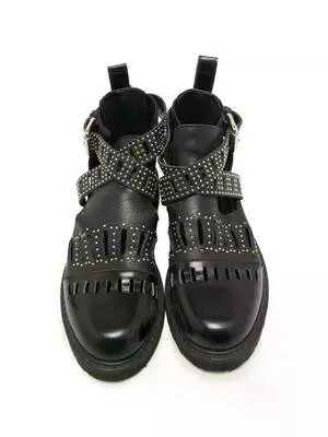 Alexander McQueen Dalston Cut-out Studded Ankle Boots