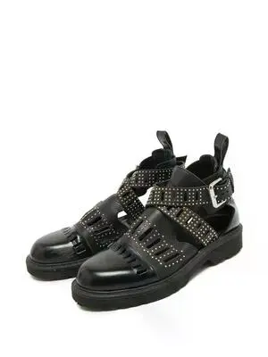 Alexander McQueen Dalston Cut-out Studded Ankle Boots