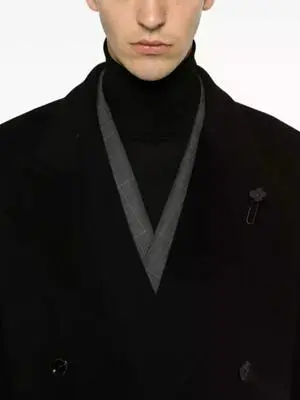 LARDINI Double-breasted Peaked-lapel Coat