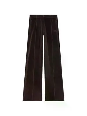 COURREGES Pintucked Velvet Track Pants - Red