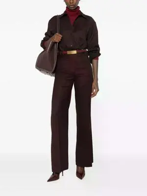 Victoria Beckham Alina Wide-leg Wool Trousers - Brown