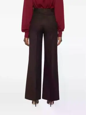 Victoria Beckham Alina Wide-leg Wool Trousers - Brown