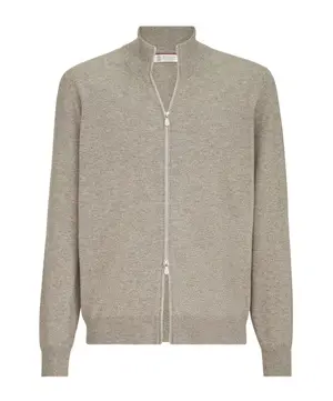 Brunello Cucinelli Zip-up Cardigan - Grey