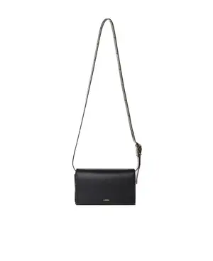 JIL SANDER Logo Shoulder Bag - Black