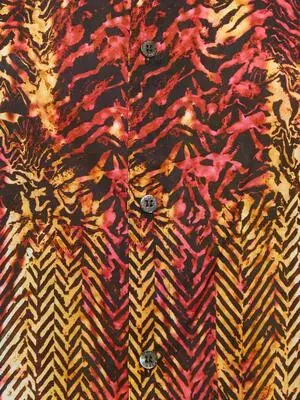 Roberto Cavalli Abstract Print Long Sleeve Shirt - Red