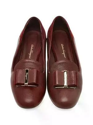 FERRAGAMO Bow Detail Flat Pumps - Red