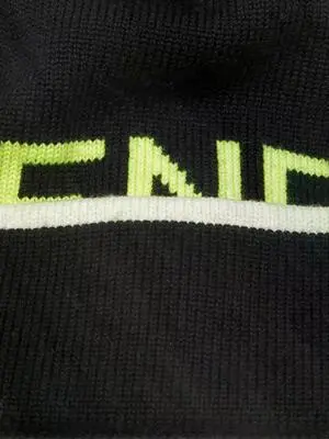Fendi Logo Intarsia Pom-pom Beanie Hat