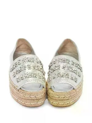Prada Crystal-embellished Platform Espadrilles