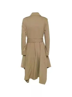 Escada Double-breasted Handkerchief-hem Trench Coat