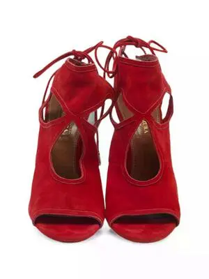 AQUAZZURA Suede Cut-out Stiletto Sandals