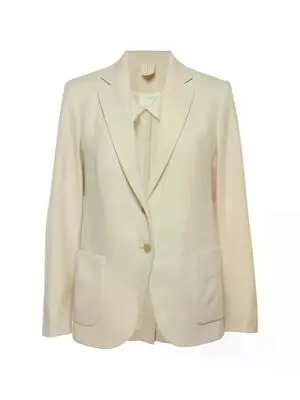 Max Mara Beige Cashmere Notched Lapel Blazer - Neutrals
