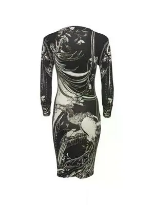 Roberto Cavalli Graphic Print Long Sleeve Dress